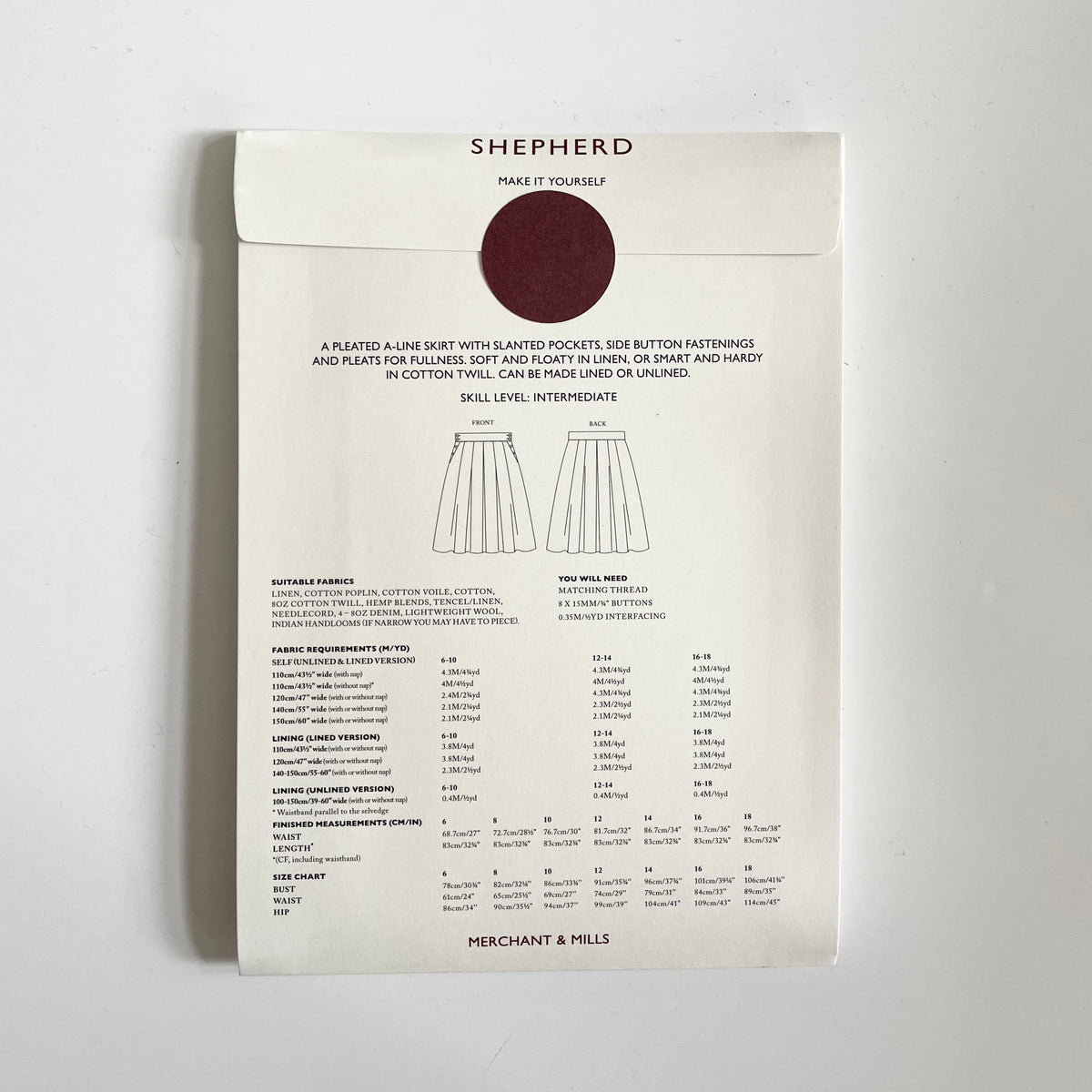 Merchant & Mills Pattern : Shepherd Skirt – Bolt & Spool