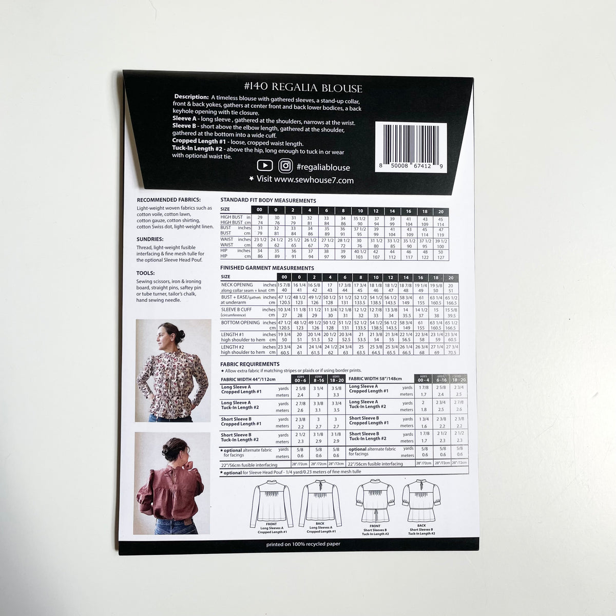 Sew House Seven Patterns : Regalia Blouse – Bolt & Spool