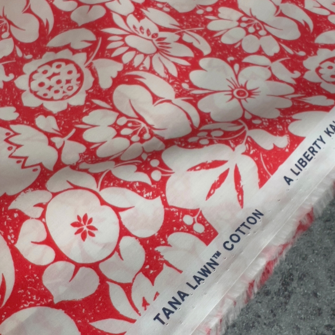Liberty Fabrics Organic Tana Lawn - Margot Mary (red) – Bolt & Spool