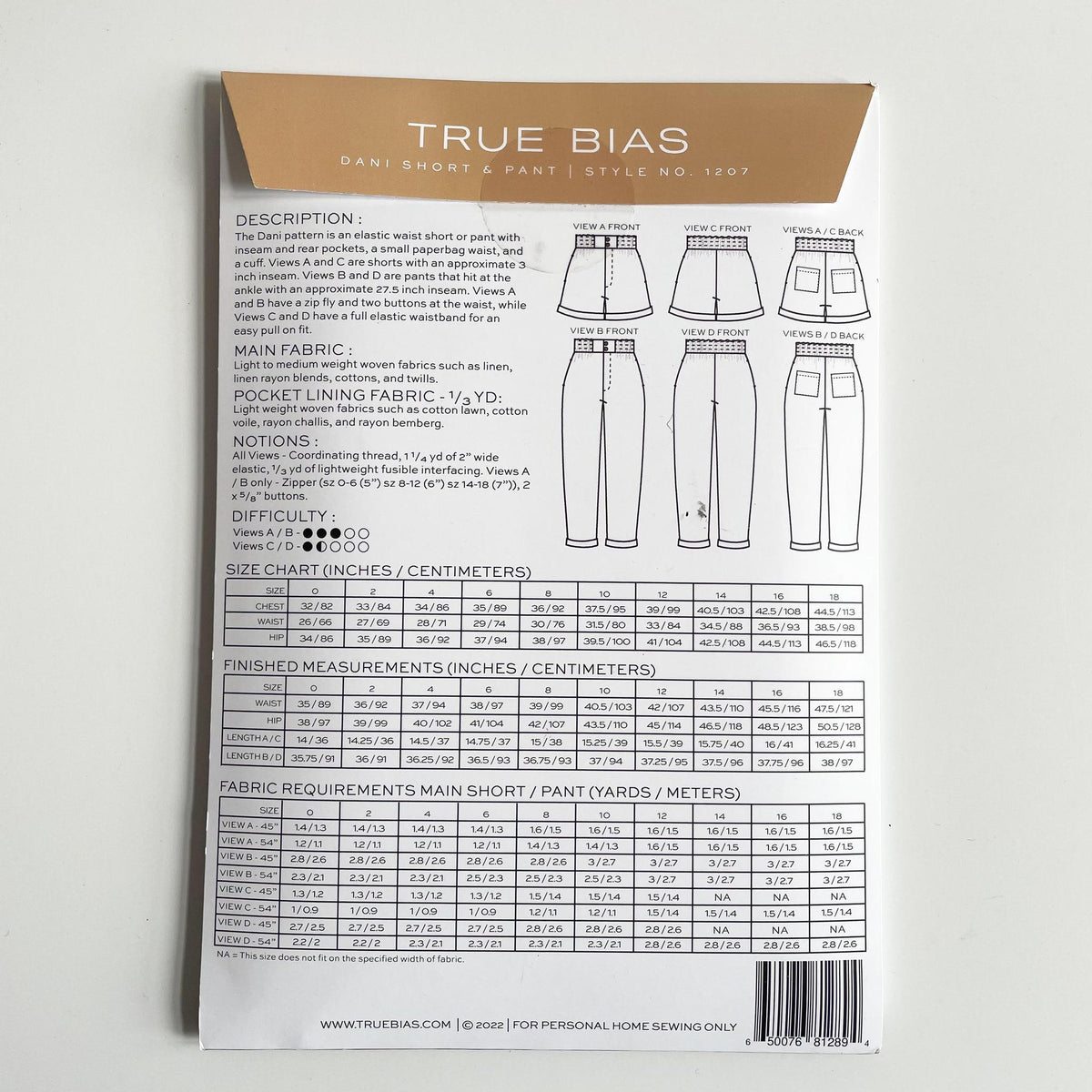 True Bias : Dani Pant & Short – Bolt & Spool