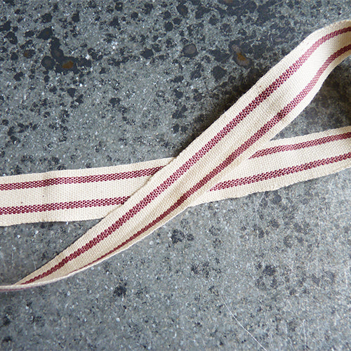 May Arts Ribbon : Striped Cotton Ribbon - Burgundy – Bolt & Spool